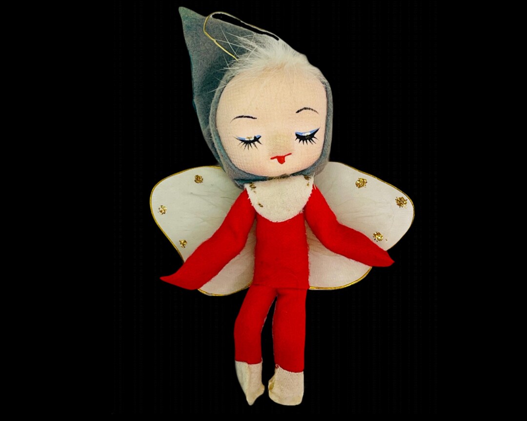Napco Winged Pixie Angel Ornament Christmas Fairy Elf Figurine Pixie ...