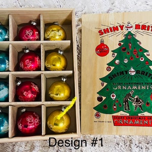 Customizable Top Shiny Brite Retro Inspired Ornament Box Shiny Brite ...