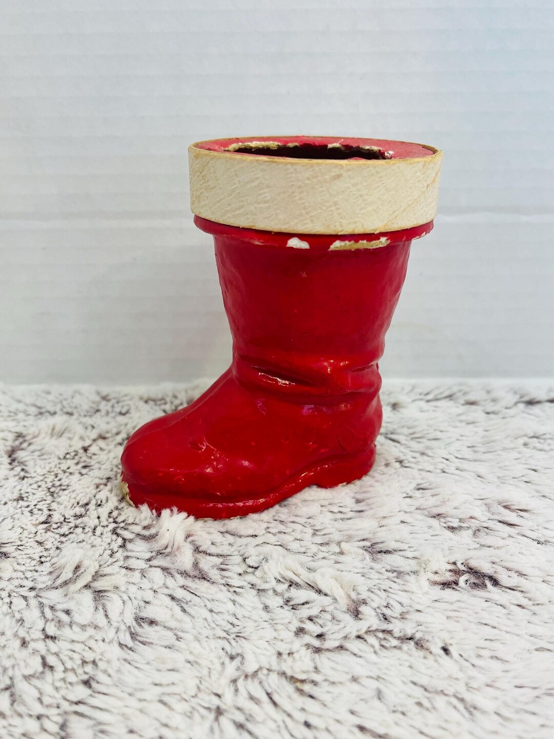 1940s Paper Mache Santa Boot Candy Holder Small German Nut Candy ...
