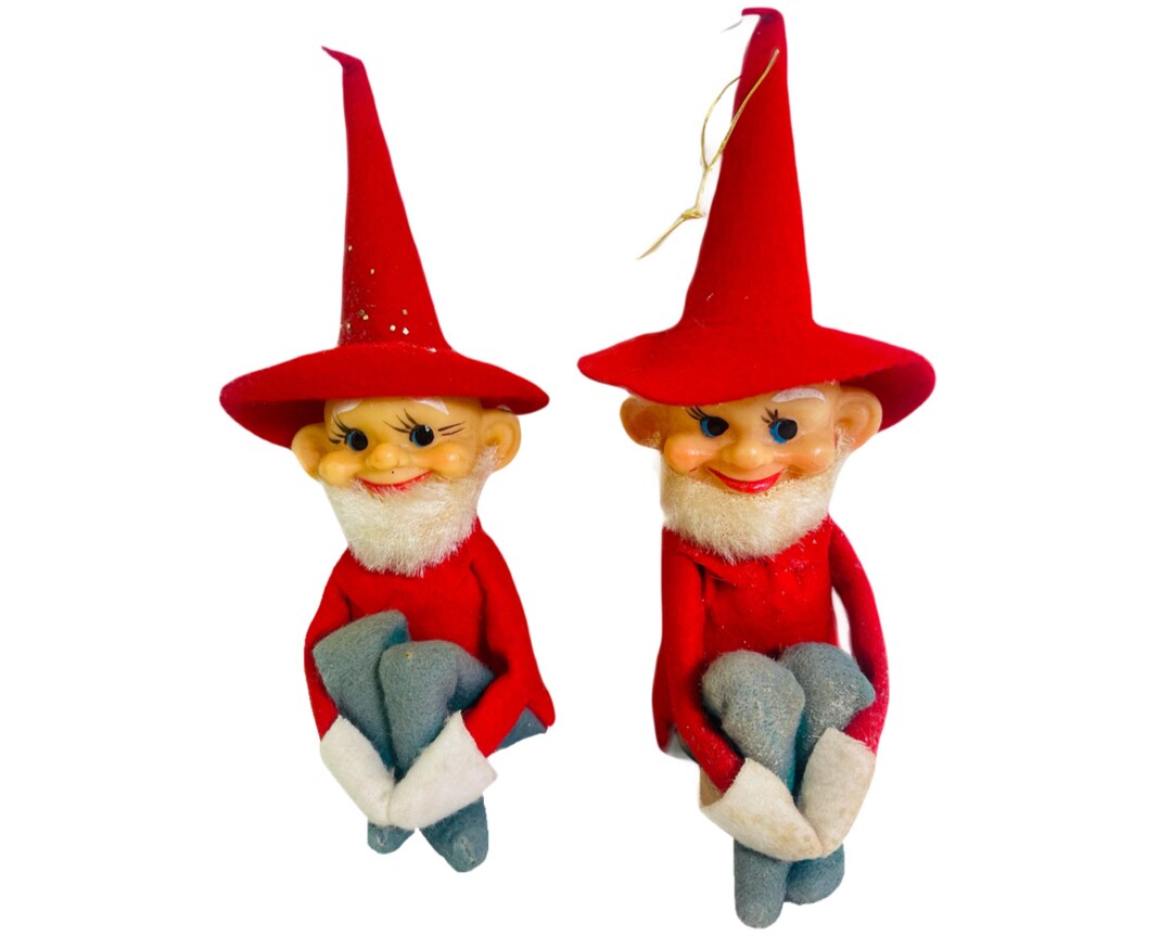 Pair (2) Hillbilly Pointed Hats Knee Hugger Christmas Pixie Elf Doll ...