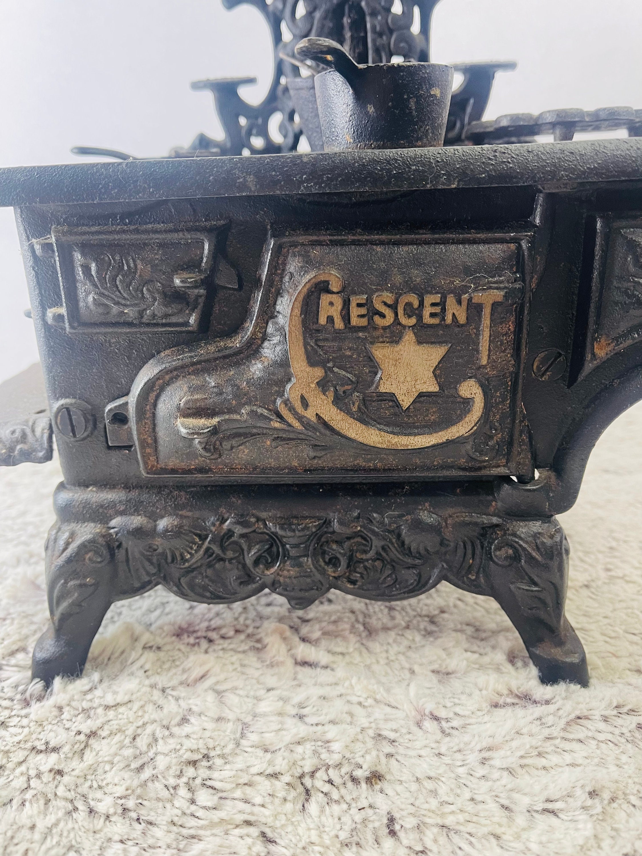 Cast Iron Wood Stove Oven Replica Childrens Toy Vintage Kitchen ...