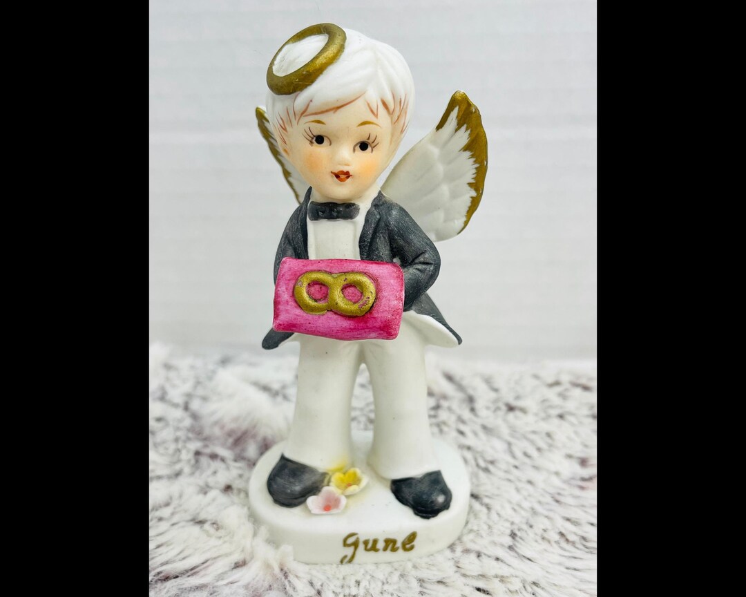 Vintage Brinn’s June Birthday Boy Angel Figurine Boy Birthday Month ...
