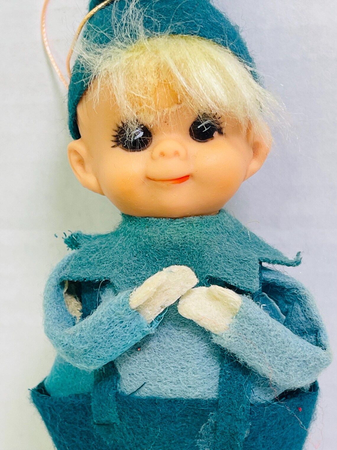 Adorable Set of Two Vintage Mid Century Elf Pixie Christmas Ornaments ...