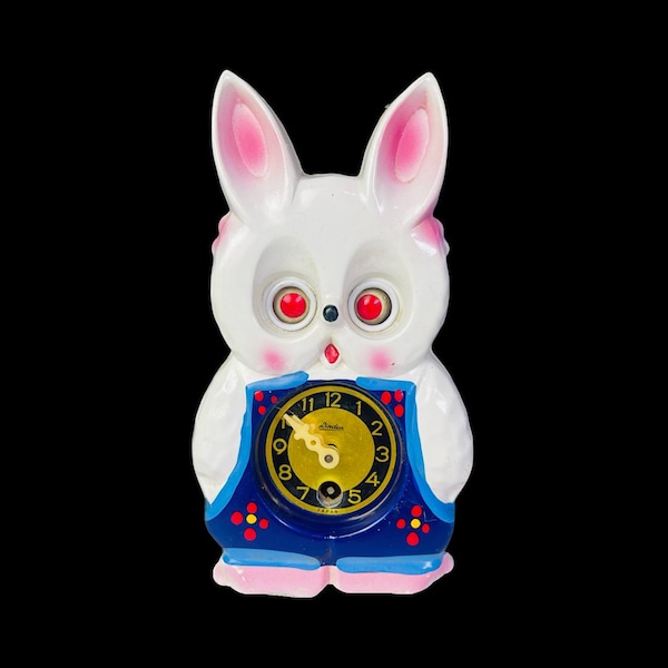 Rabbit With Clock Figurine - Etsy