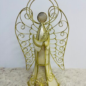 Vintage Capiz Shell Angel With Lyre, Horn & Violin Ornament Candle Tree ...