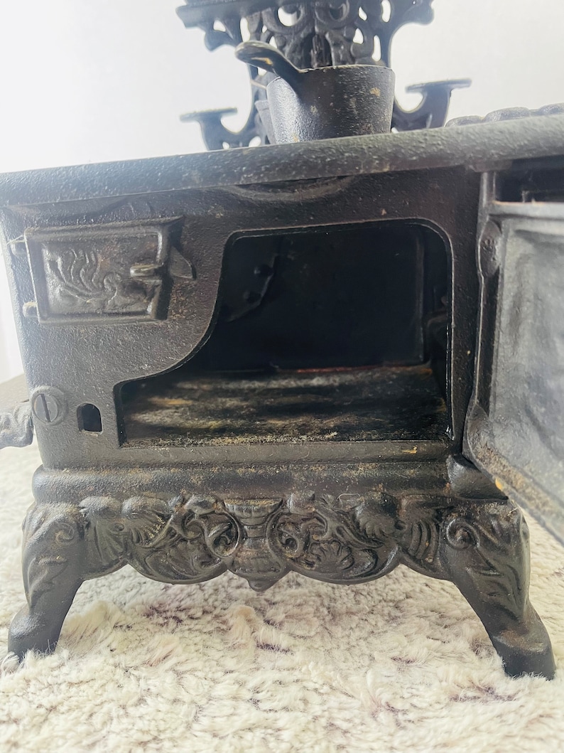 Cast Iron Wood Stove Oven Replica Childrens Toy Vintage Kitchen ...