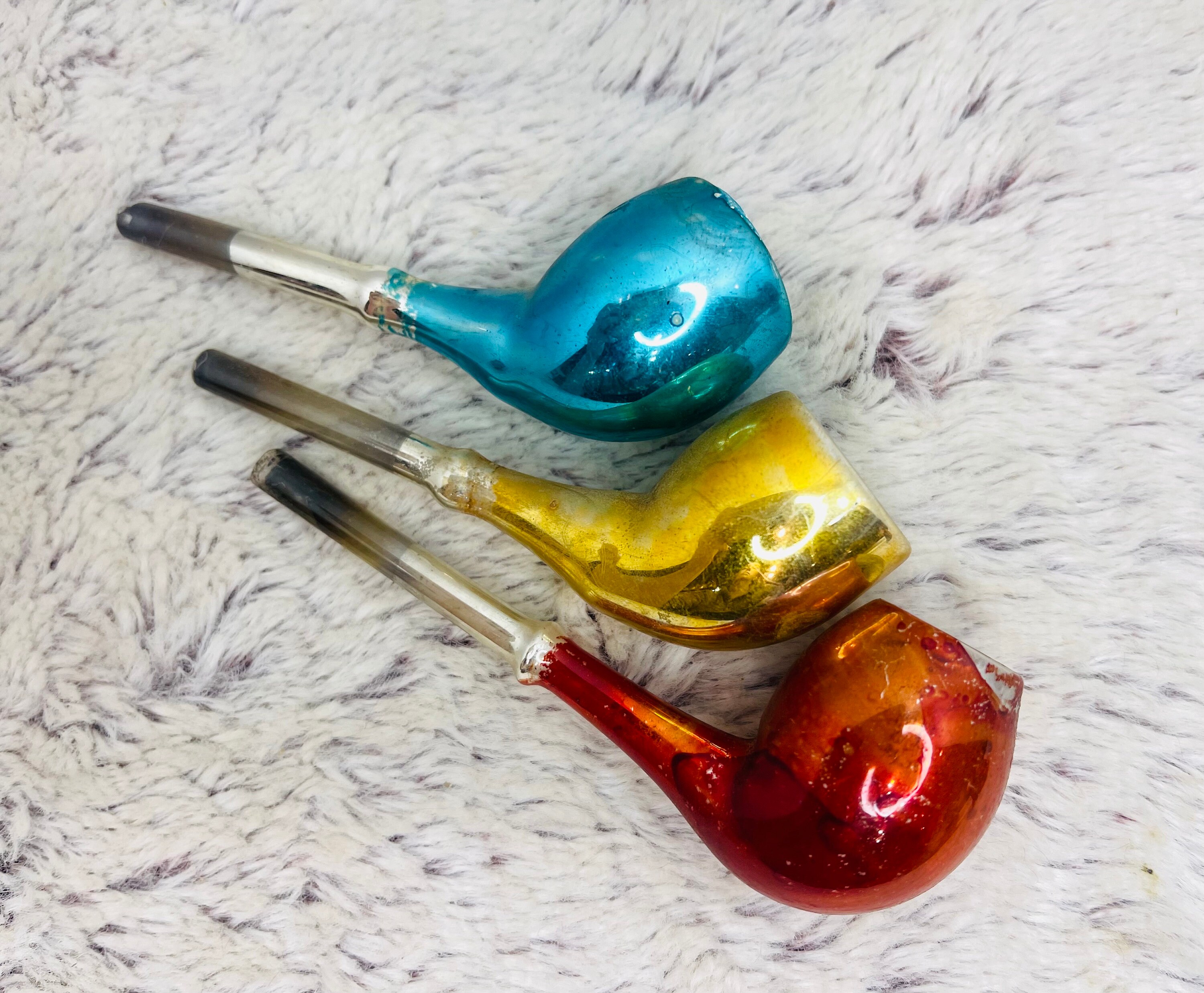 German Antique Glass Pipe Vintage Christmas Ornament Decoration 1940s ...