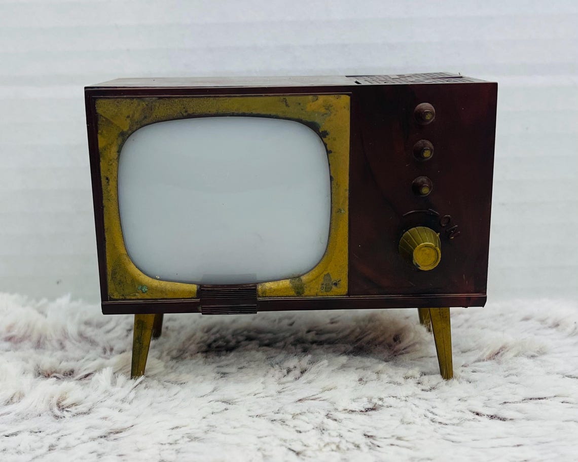 TV Salt and Pepper Set/tiny T-V Photo Salt & Pepper Television Picture ...