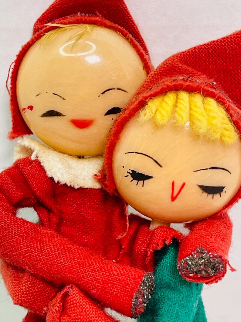 Hugging Pixie Angel Ornament Christmas Fairy Elves Figurine Pixie Knee ...