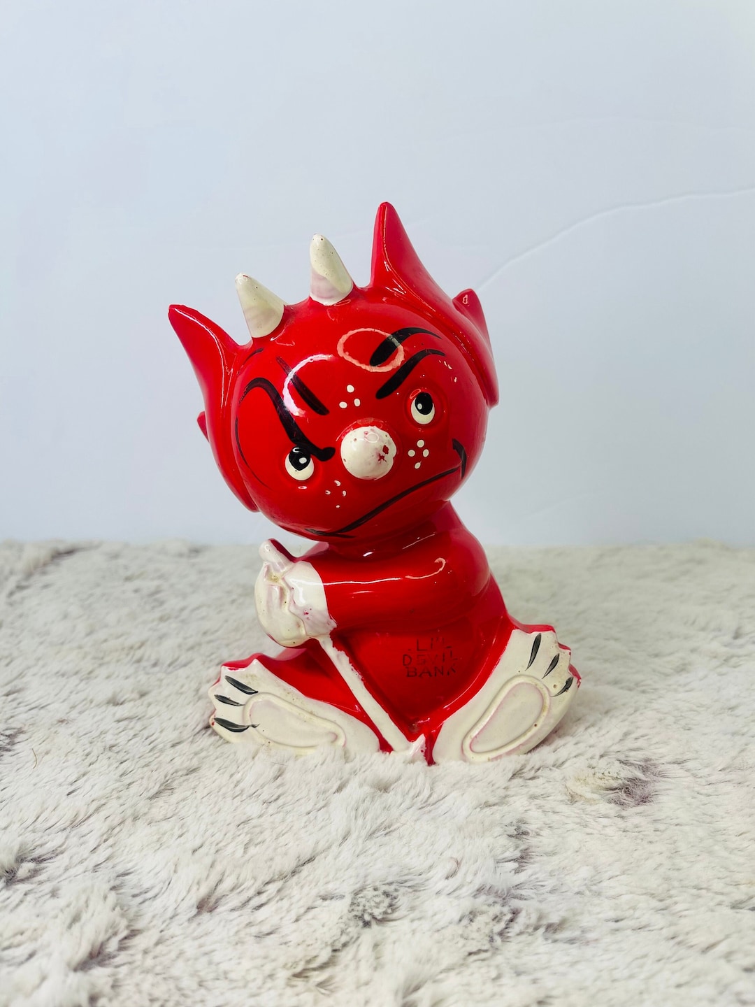 Vintage Devil Piggy Bank 1960s Japan Ceramic Rare Kitsch Halloween ...