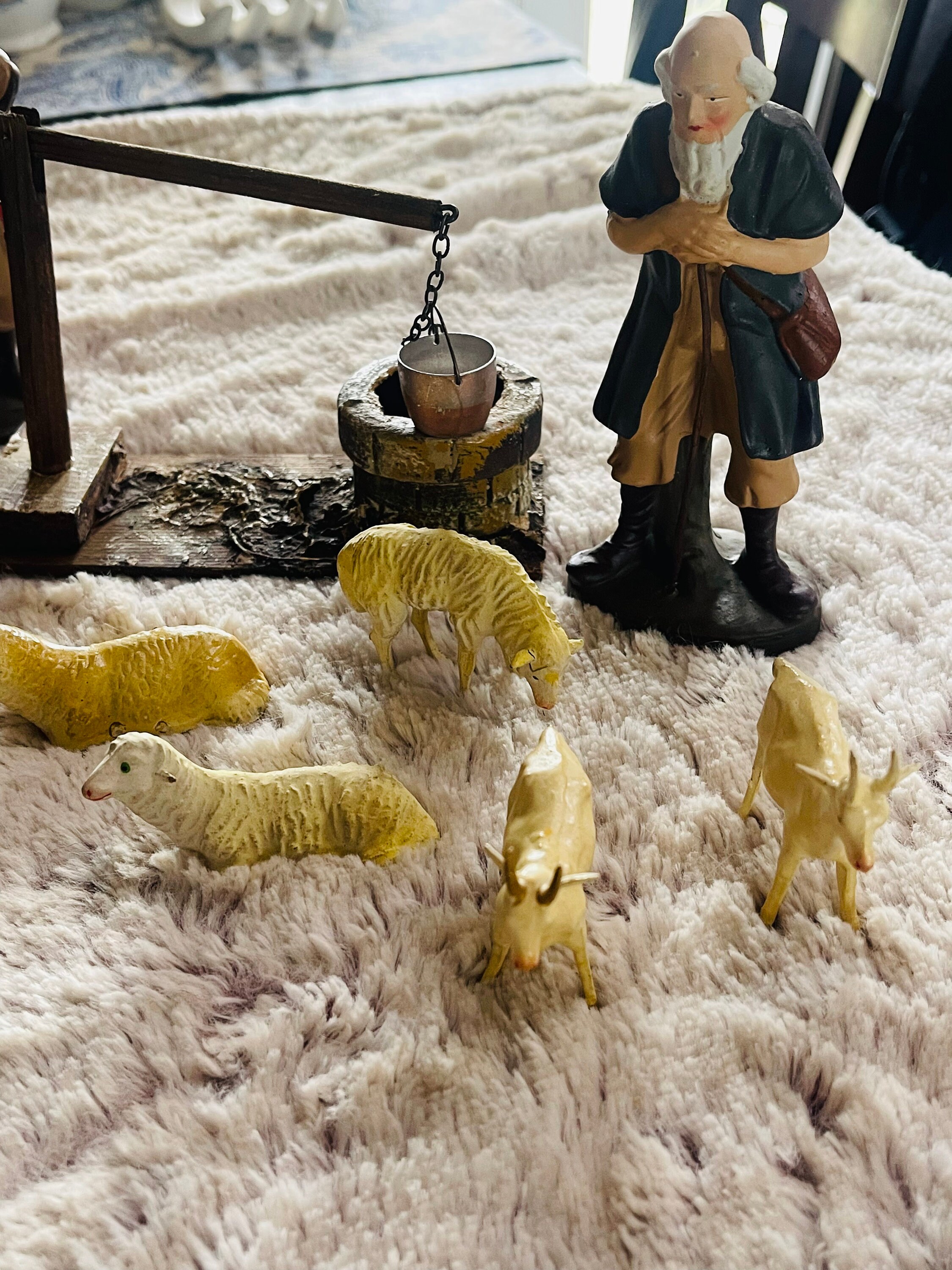 1920s-1930s German Paper Mache/crèche Nativity Set With Wooden Stable ...