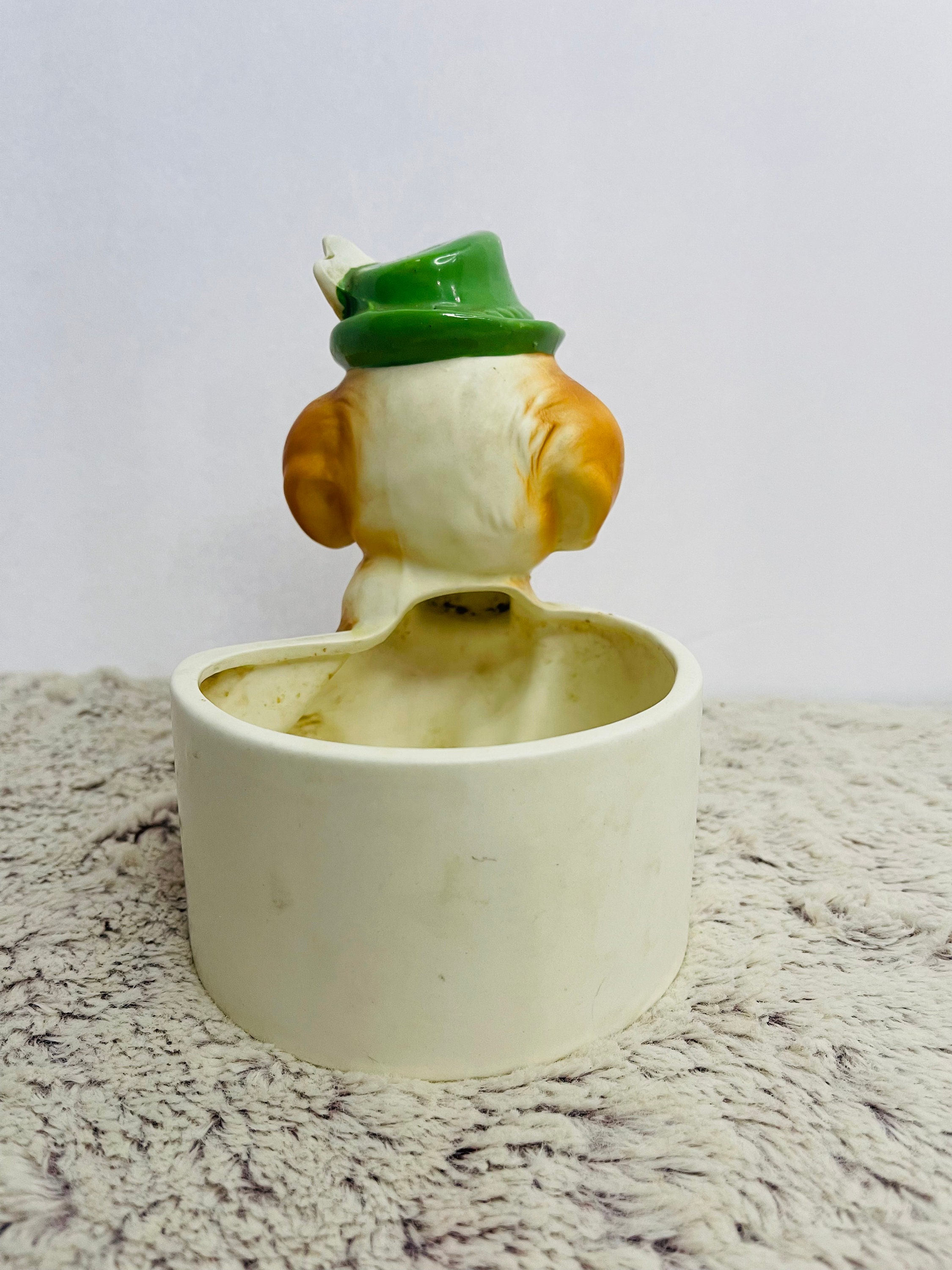 Lefton St. Bernard Planter Vintage Plants Porcelain Bisque Flower Pots ...