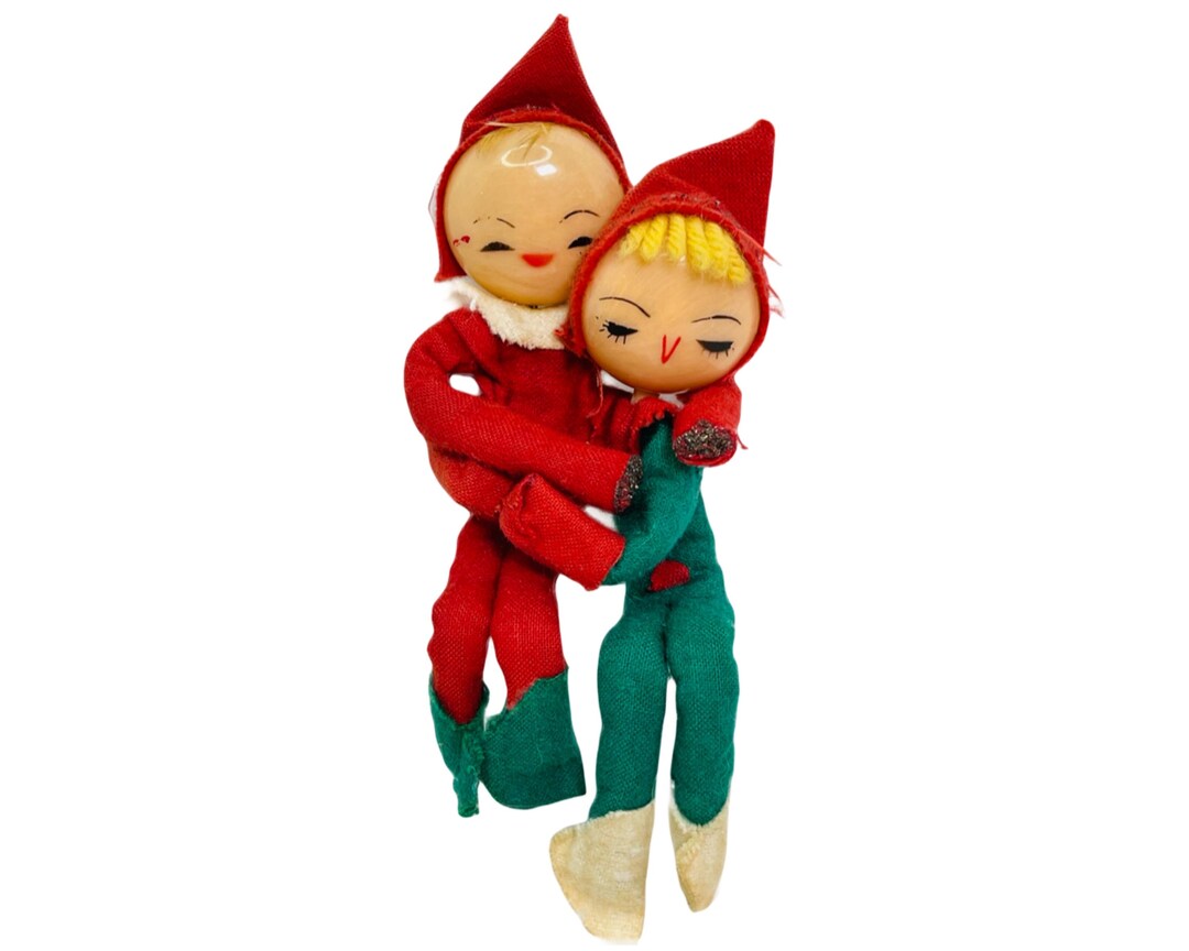 Hugging Pixie Angel Ornament Christmas Fairy Elves Figurine Pixie Knee ...