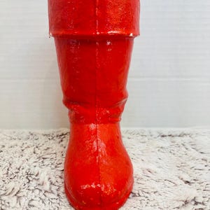 Vintage Christmas Paper Mache Santa Boot, Large German Nut Candy ...