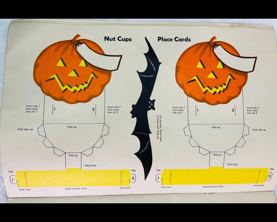 1953 Halloween Party Book, Cut-outs, Whitman, Invitations, Nut Cups - Etsy