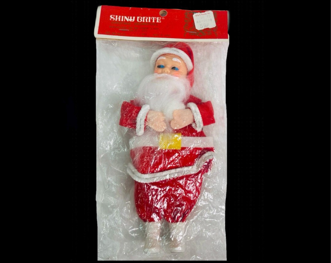Vintage NOS Christmas Santa, 1960's Shiny Brite Santa Figurine, Made in ...