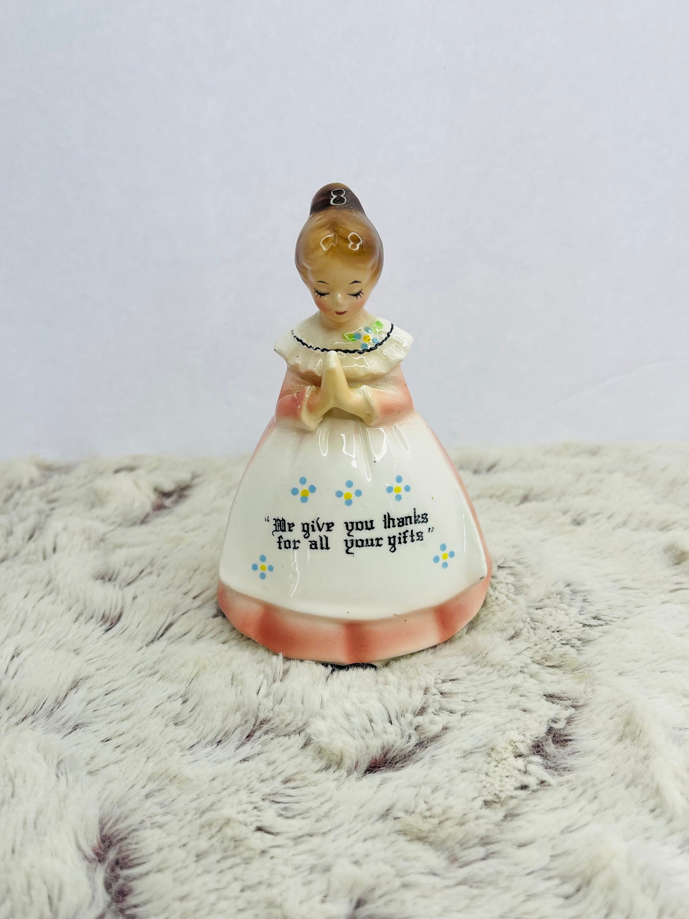 Vintage Enesco Praying Girl Bell Figurine Praying Girl Bella Figure We ...