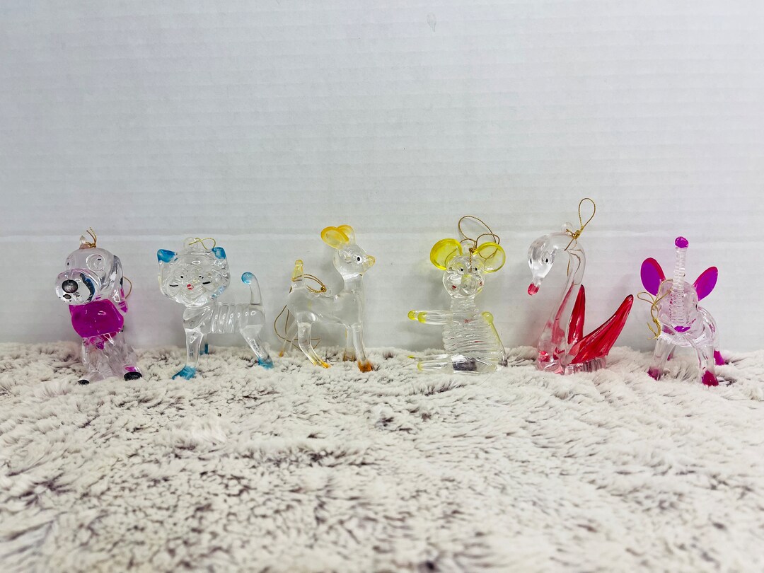 Vintage Crystal Pet Animals 6pc/ Crystal Pets Figurines/crystal Pet ...