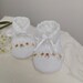 Fancy Baby Dress Booties, White Cotton Infant Shoes, Hand Embroidered ...