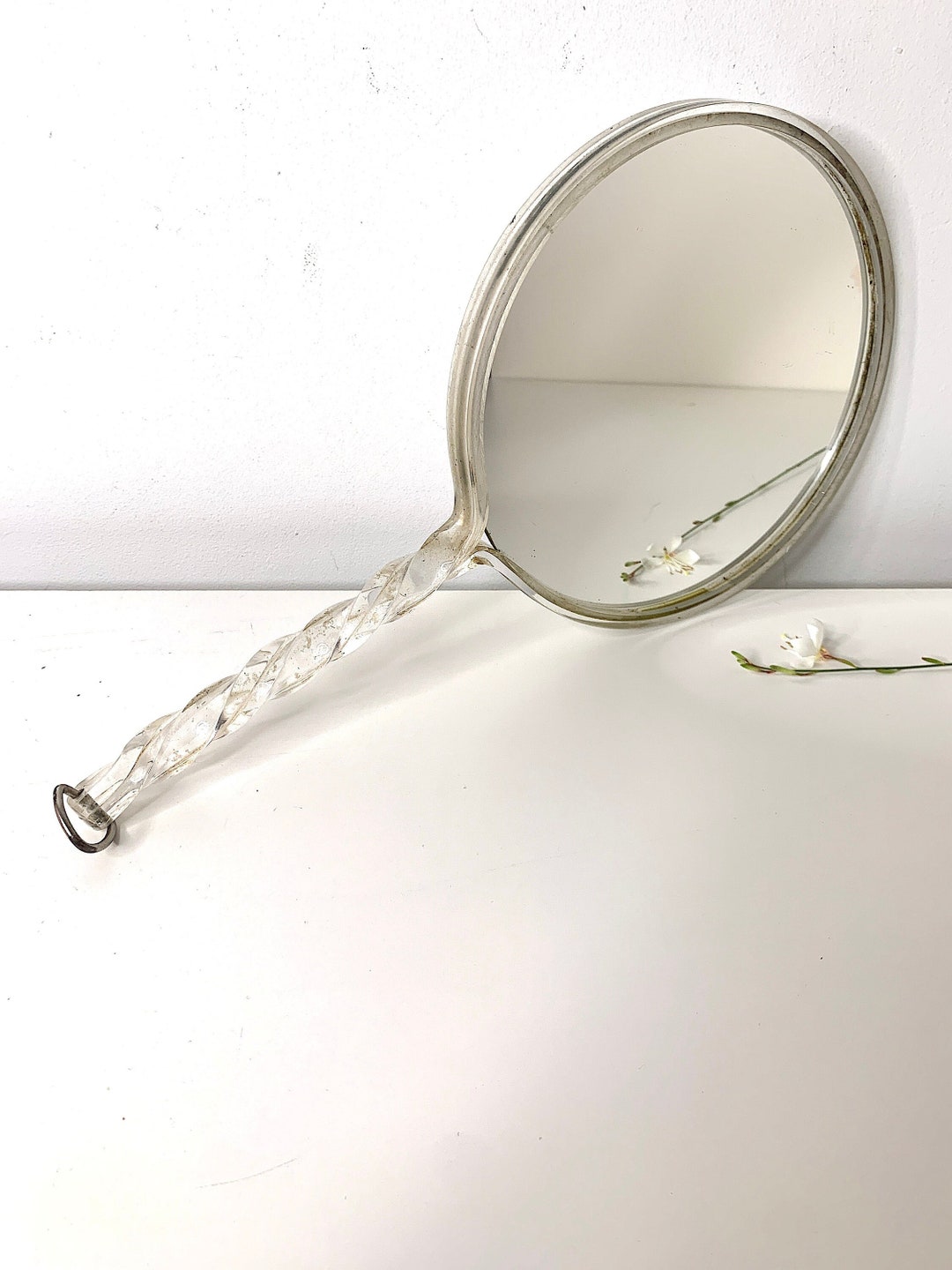 1960's MCM Swirly Lucite Hand Mirror With Hanger - Etsy