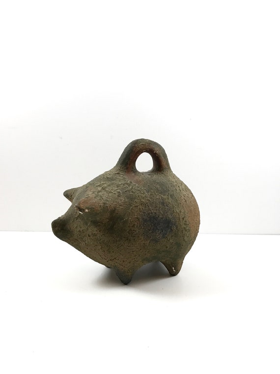 Vintage Rustic Mexican Plaster Piggy Bank Tonala | Etsy