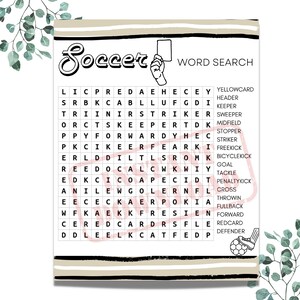 Soccer Word Search Puzzle Game, Soccer Word Search, Soccer Puzzle ...