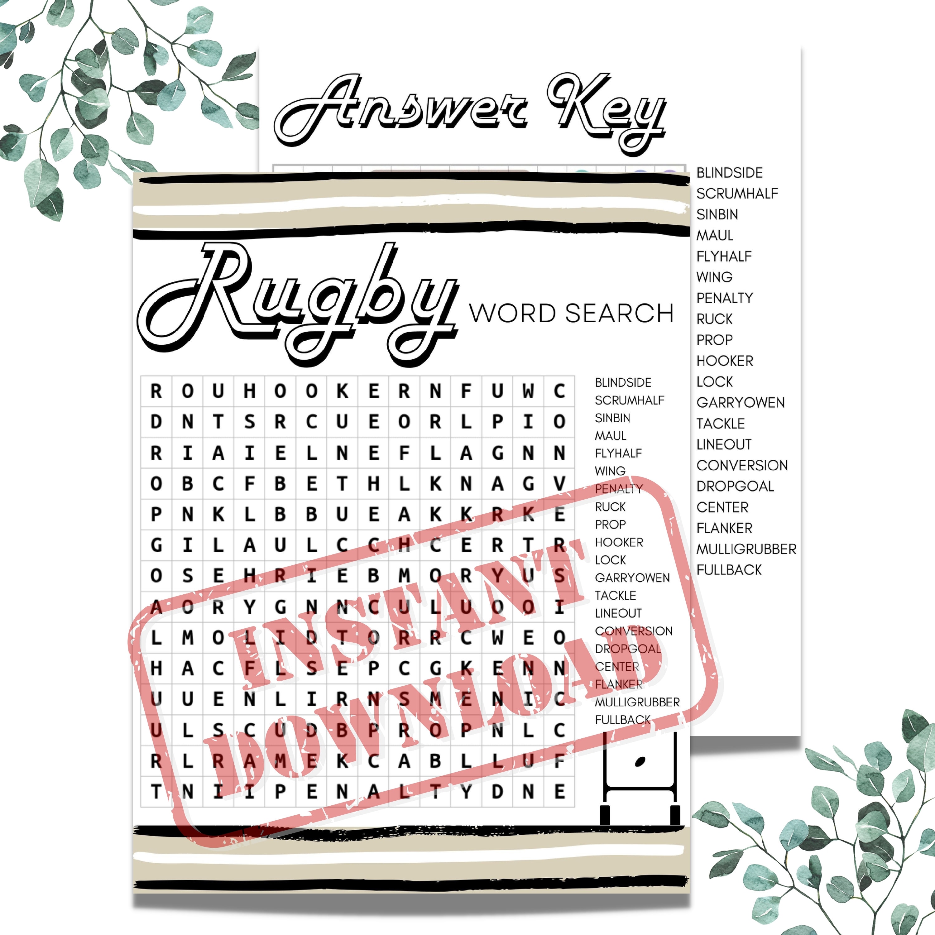 Rugby Word Search Puzzle Game,rugby Word Search, Printable Rugby Game ...