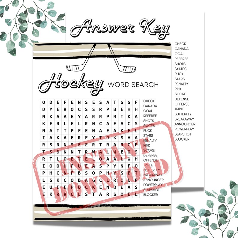 Hockey Word Search Puzzle Game,ice Hockey Challenge Word Search, Hockey ...