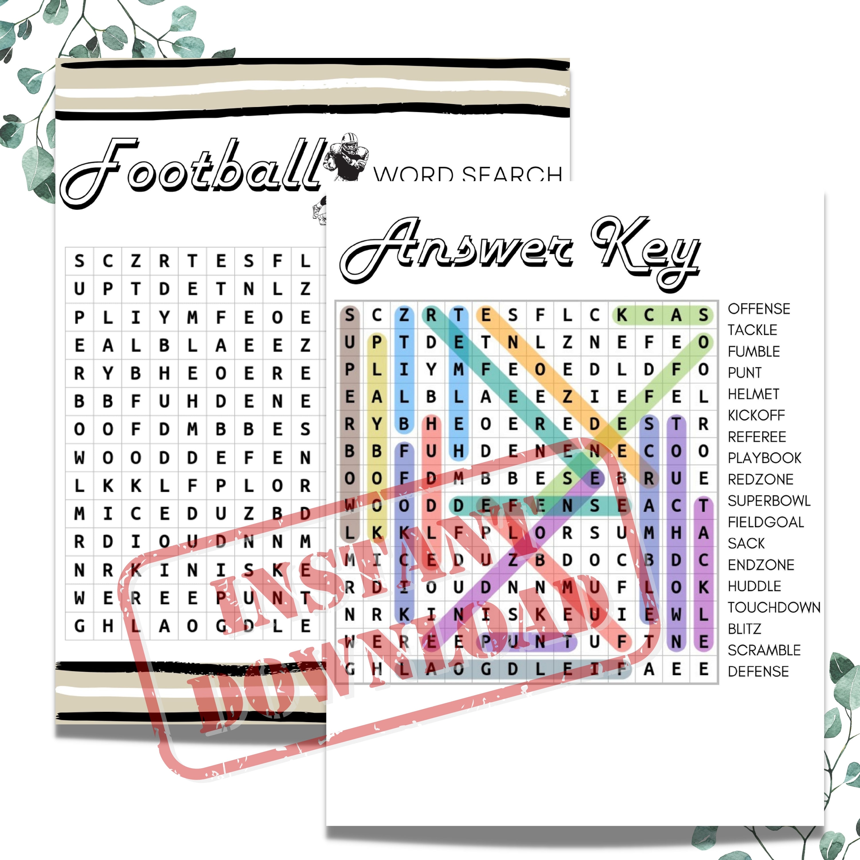 Football Word Search Puzzle Gamefootball Puzzle Football - Etsy