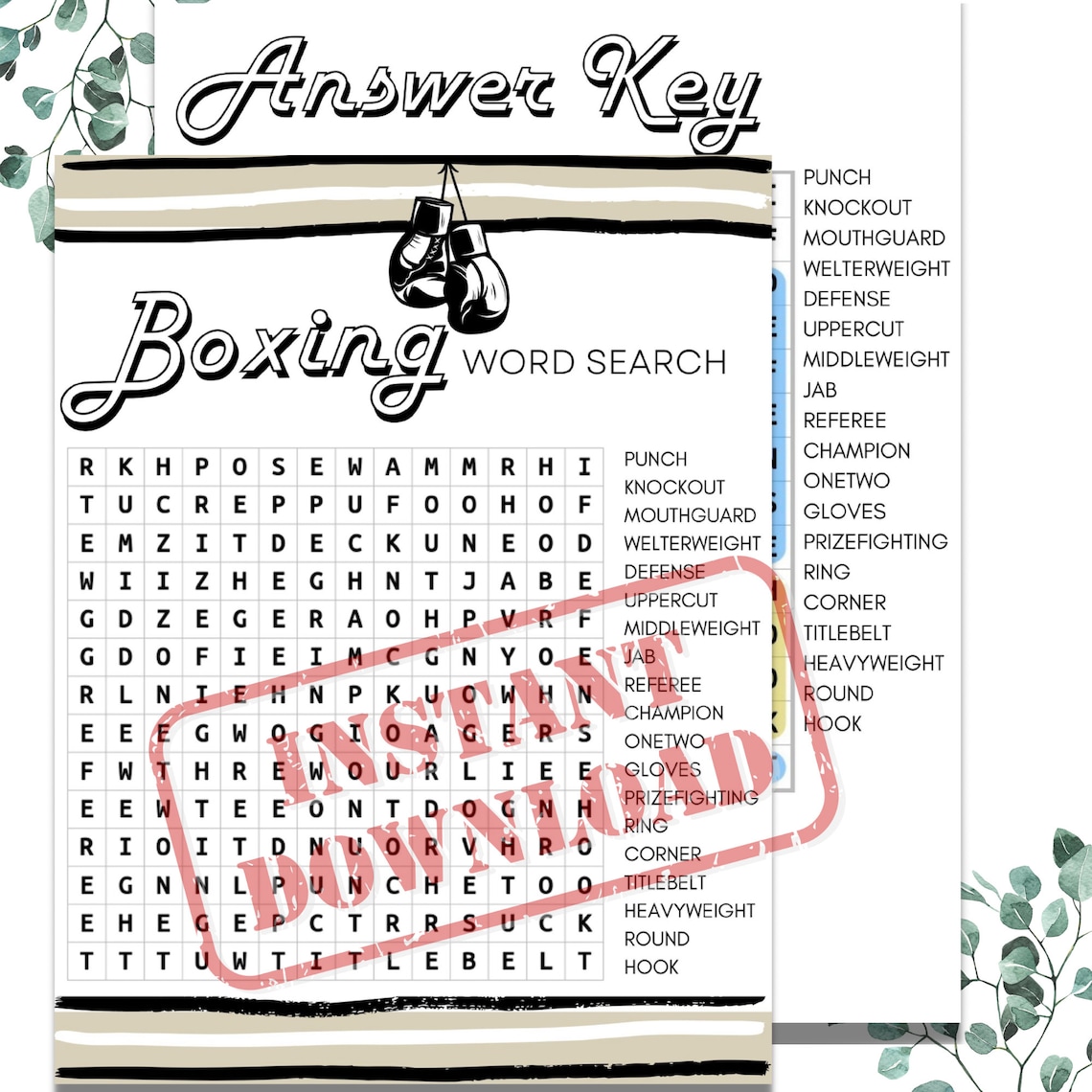 Boxing Word Search Puzzle Game, Boxing Word Search, Boxing Word Blitz ...