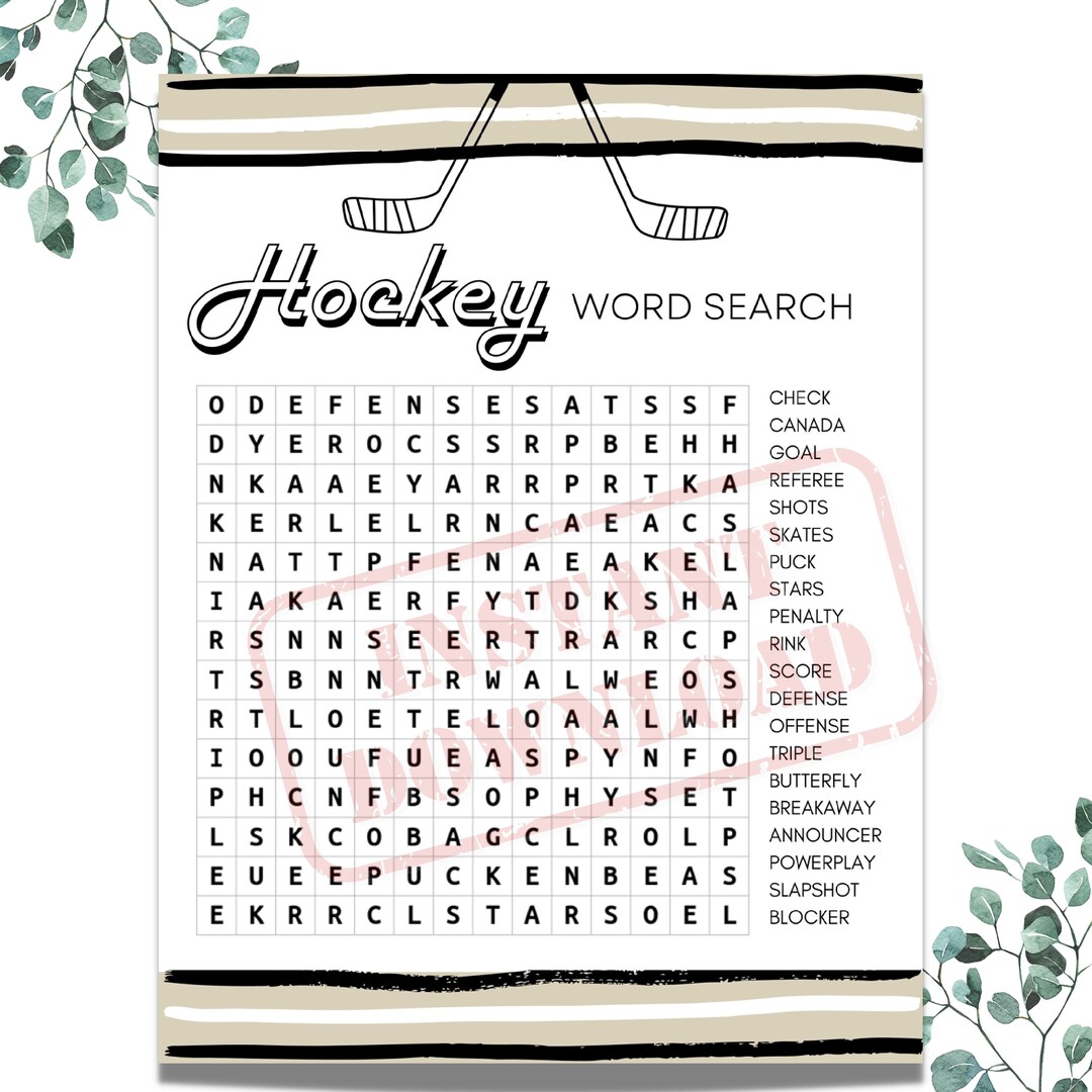 Hockey Word Search Puzzle Game,ice Hockey Challenge Word Search, Hockey ...