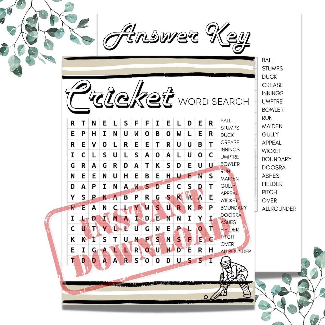 Cricket Word Search Puzzle Game, Cricket Word Search,fun Cricket Game ...