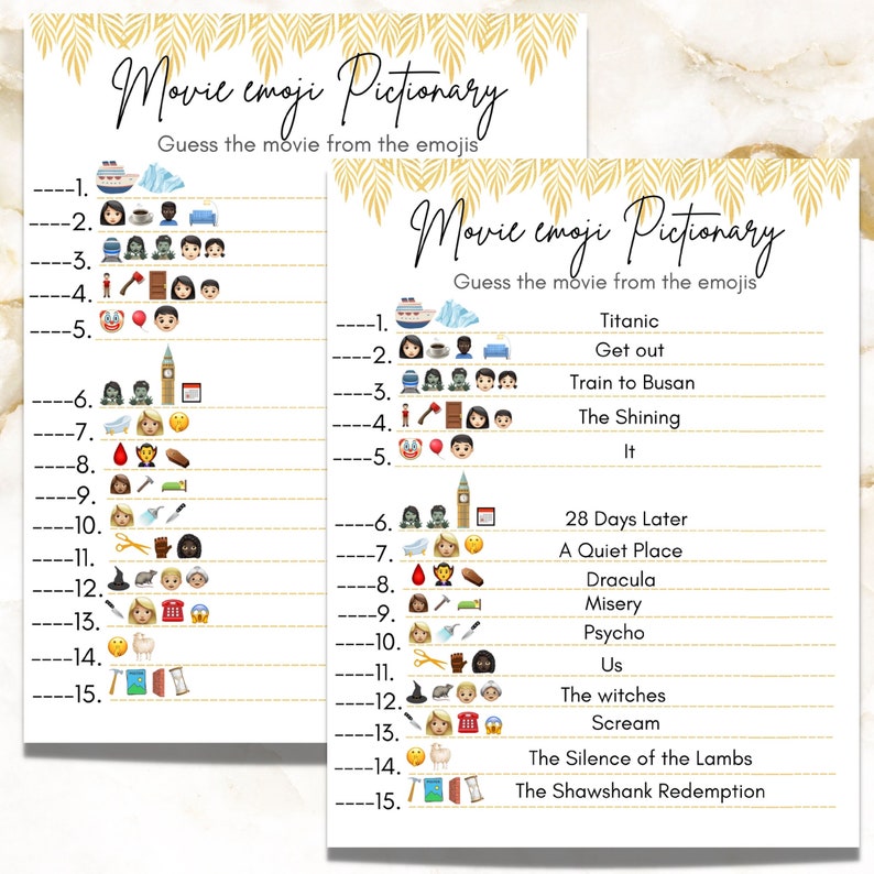 Movie Emoji Pictionary,movie Emoji Guessing Game, Film Emoji Pictionary ...