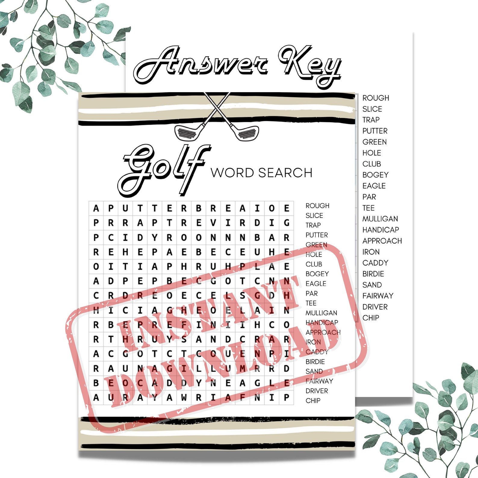 Golf Word Search Puzzle Game, Golf Word Search, Golf Puzzle, Kids Golf ...