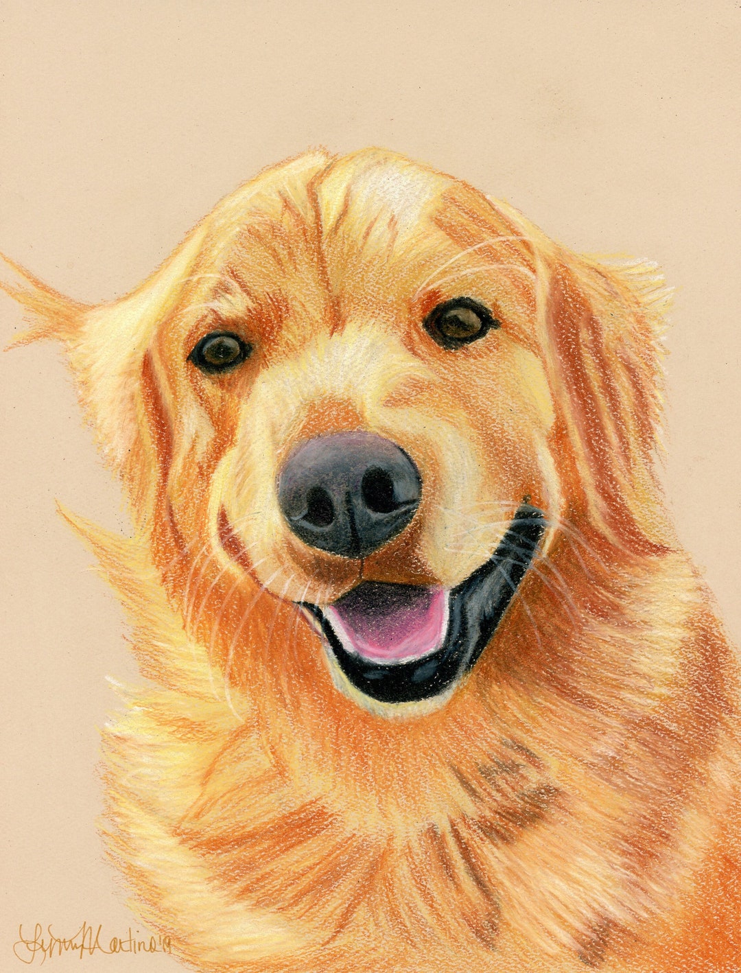 Colored Pencil Pet Portraits, Dog Portrait From Photo, Custom Drawing ...
