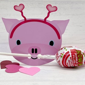 Pink Pig Valentine, Lollipop Holder Valentine, Valentine Piggies ...
