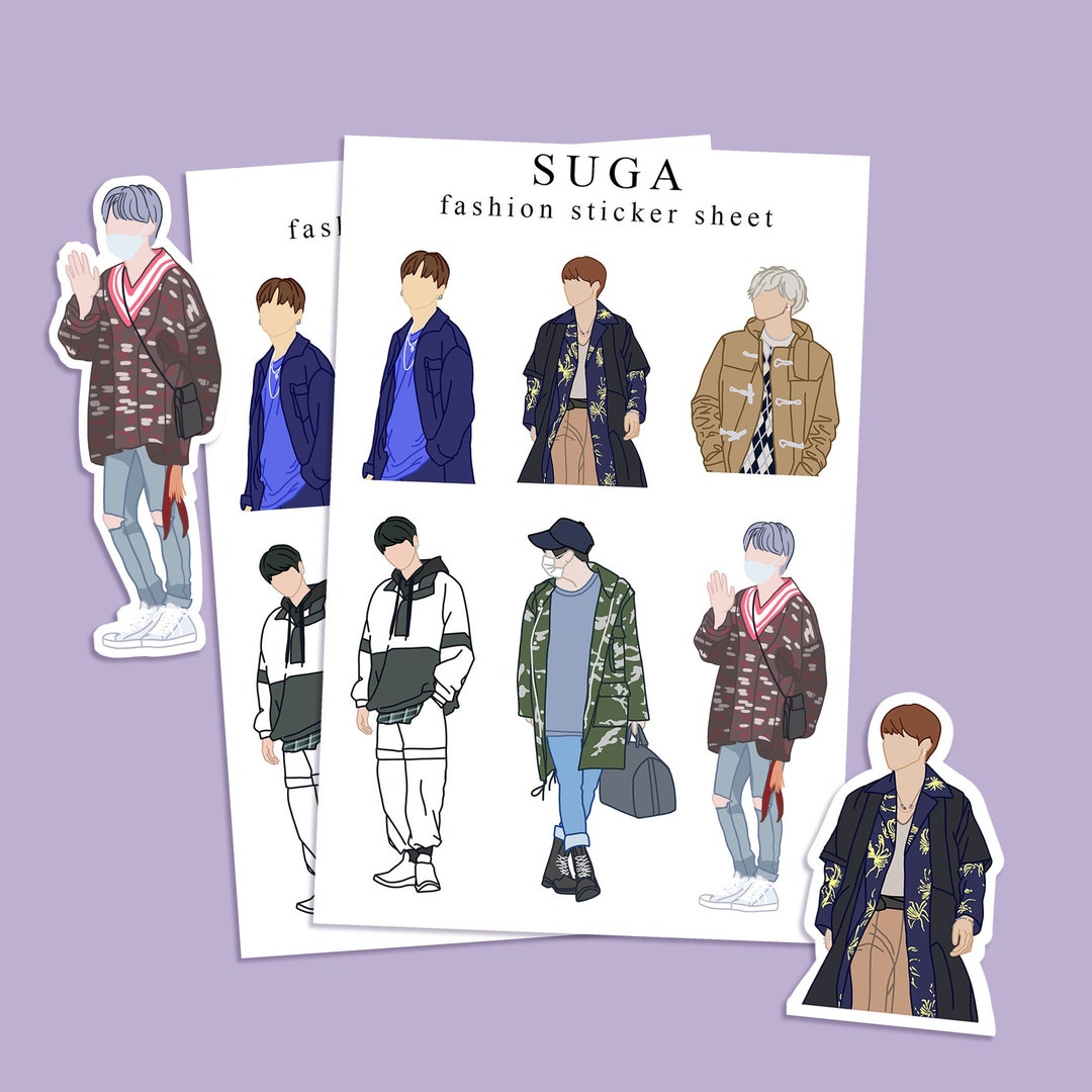 BTS Suga Sticker Sheet Journal, Planner, Penpal, Scrapbook - Etsy