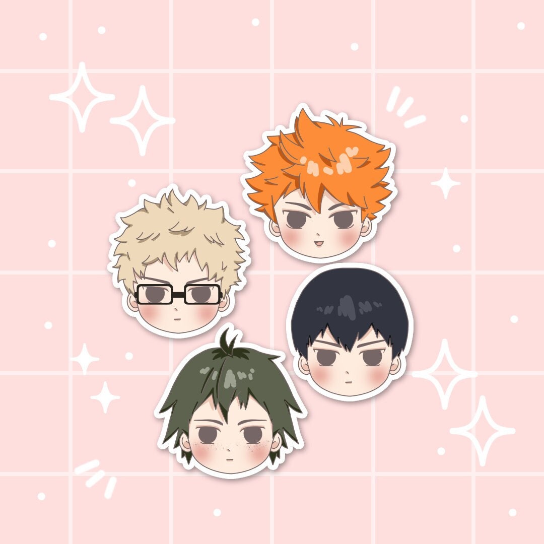 Kawaii Chibi Volleyball Anime Stickers | Vinyl Die-cut Stickers ...