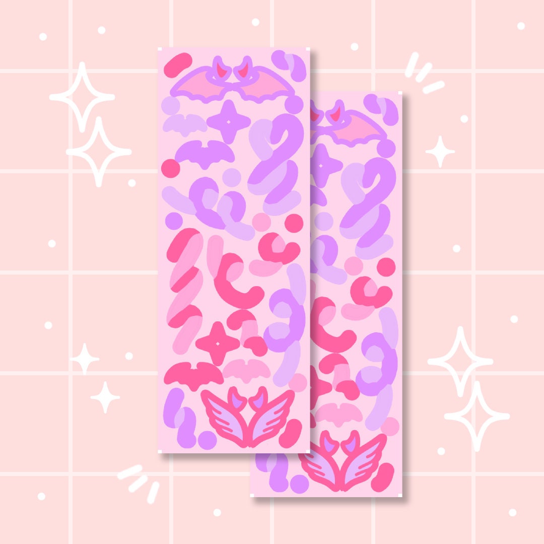 Kawaii Pink and Purple Sticker Sheet | Vinyl Kiss-cut Stickers | Deco ...