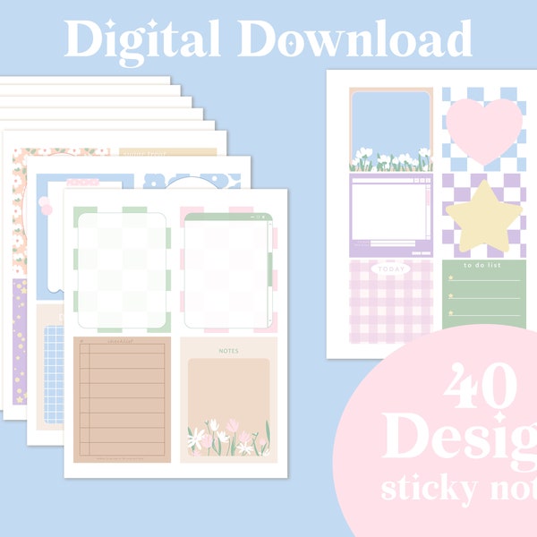 Aesthetic Sticky Notes - Etsy