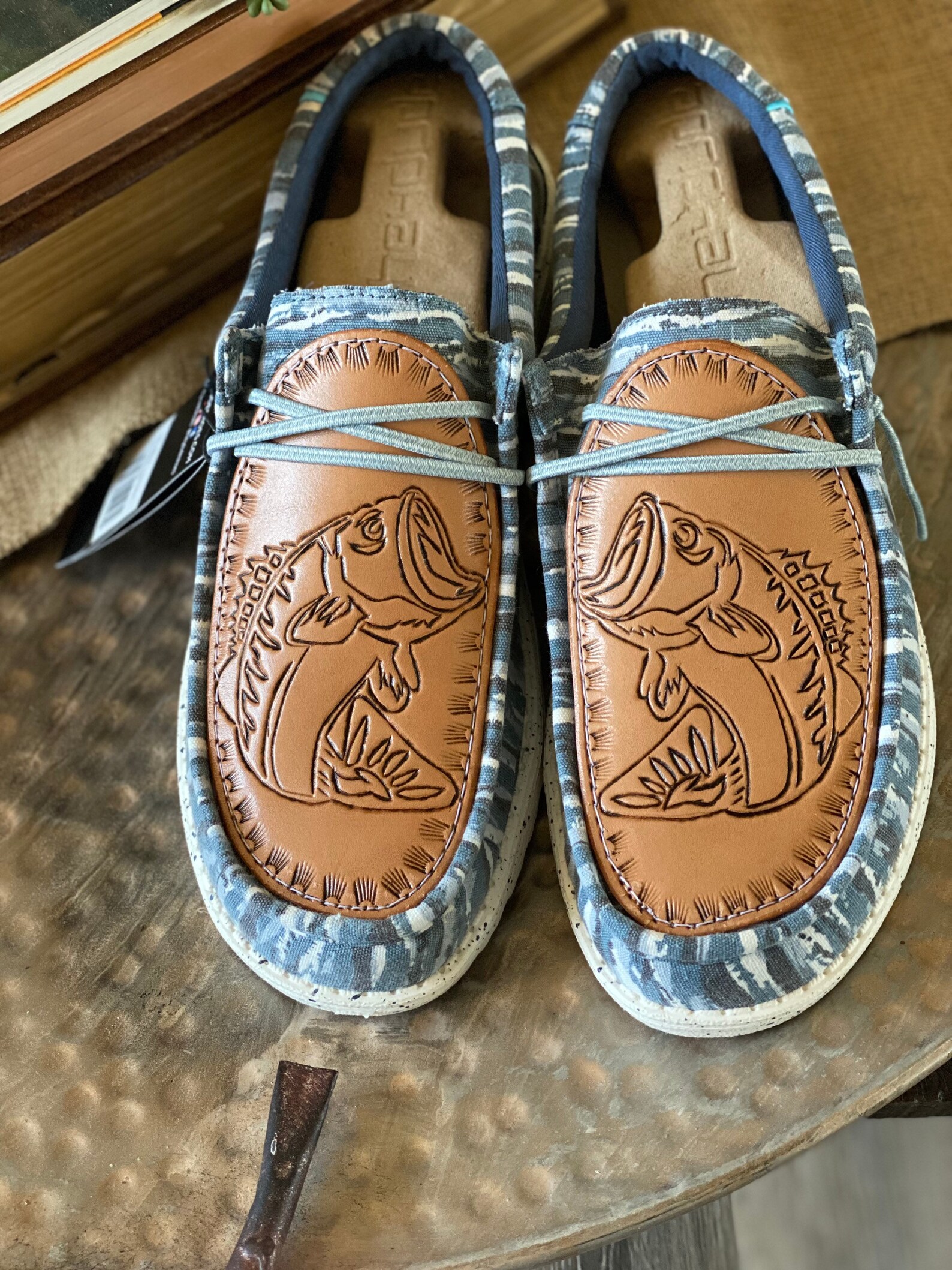 Tooled Bass Hey Dudes Etsy Tooled Bass Hey Dudes Etsy
