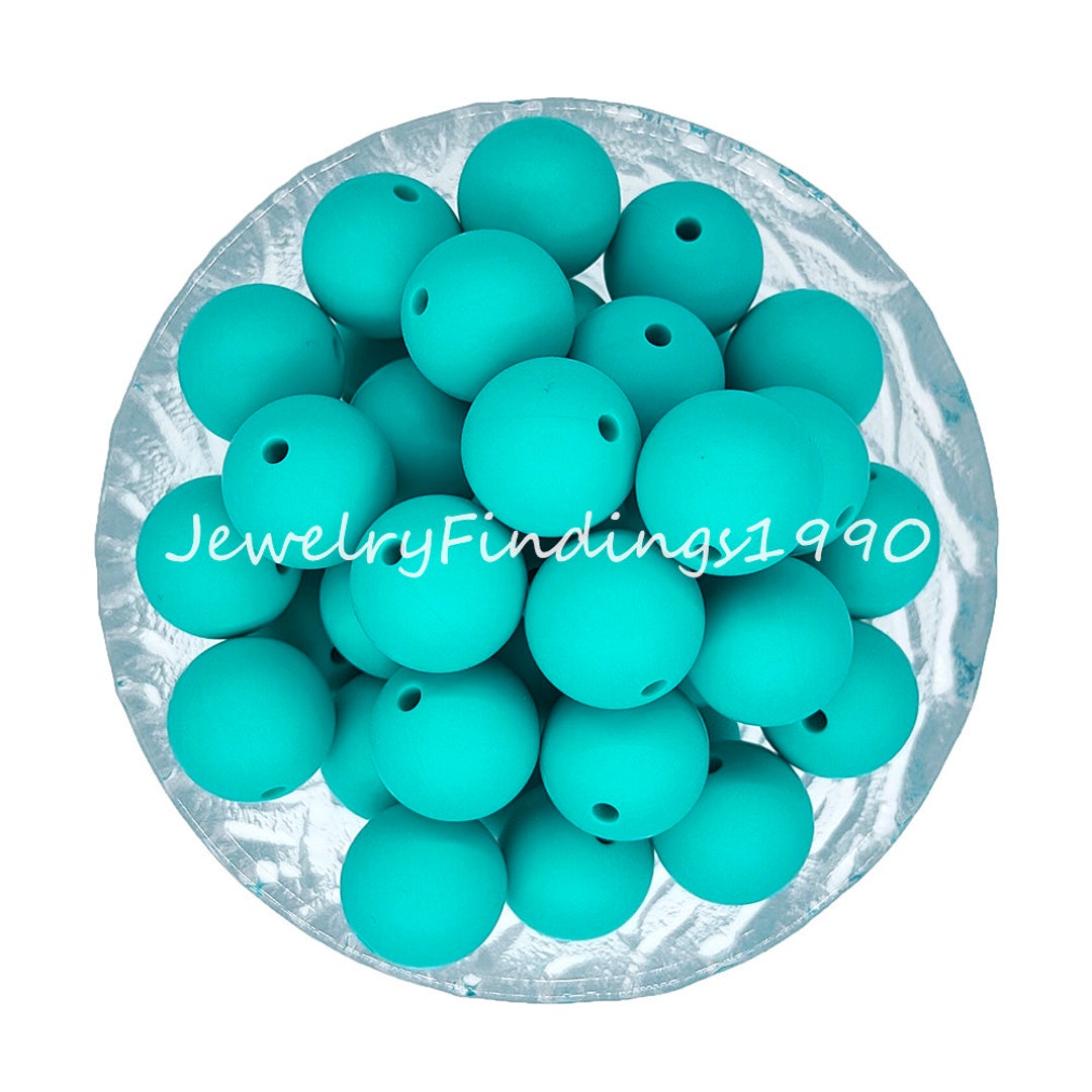 Turquoise Silicone Beads, Hexagon Loose Beads, Round Ball Beads, Soft ...