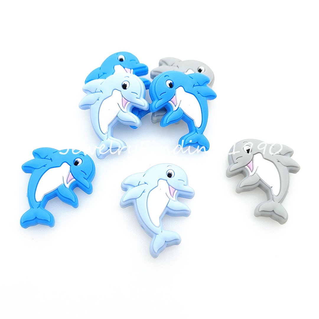 Dolphin Focal Beads, Dolphin Silicone Shape Beads, Animal Beads, Focal ...