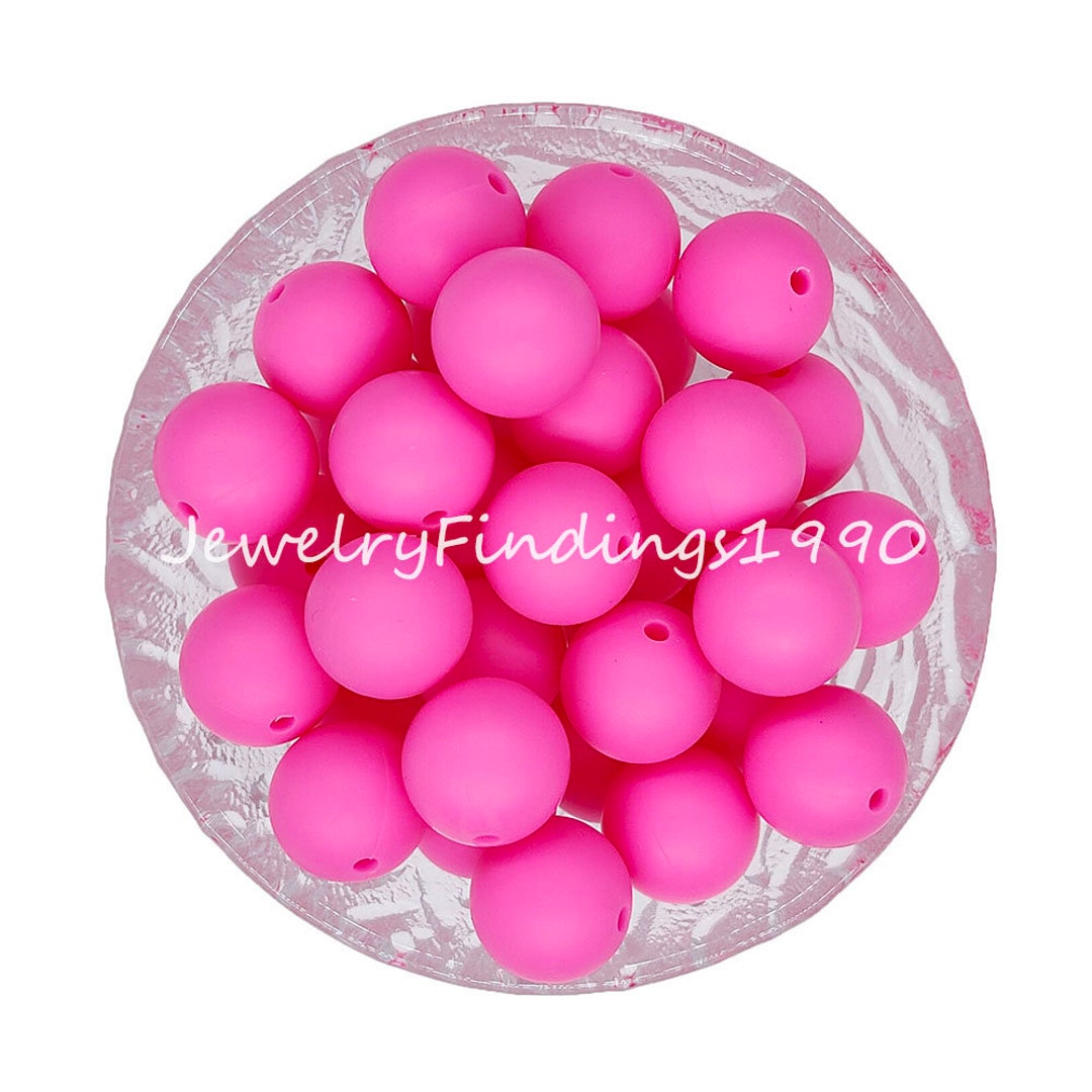 Rose Red Silicone Beads, 20 - 100 Bulk Beads, 12/15mm Round Silicone ...