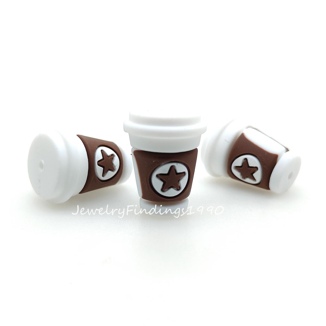 3D Star Coffee Cup Beads,silicone Focal Beads,diy Pen Beads,keychain ...