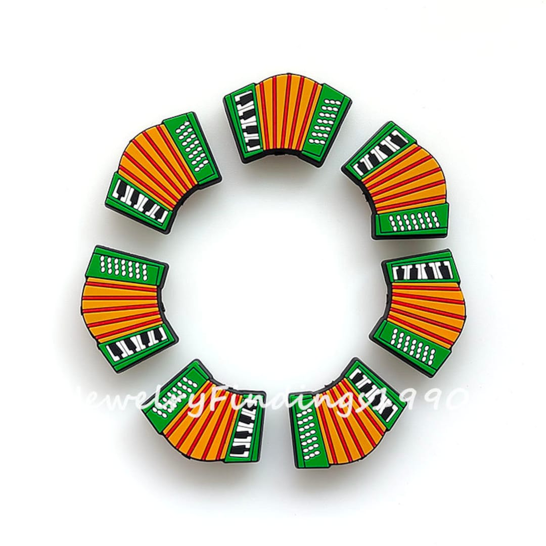New Musical Instruments Silicone Beads, Accordion Silicone Focal Beads ...