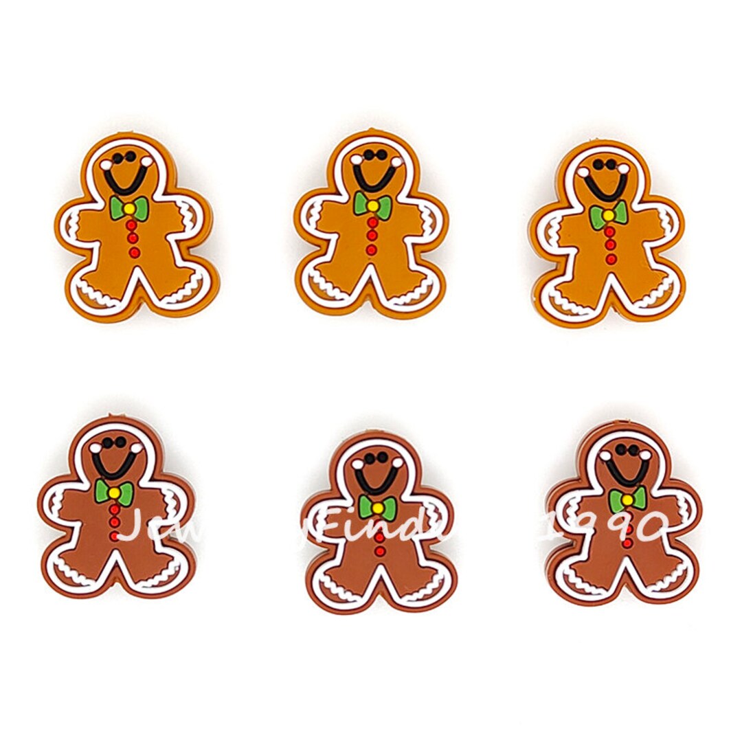 Gingerbread Man Silicone Beads, Wholesale Silicone Beads, Charm Beads ...