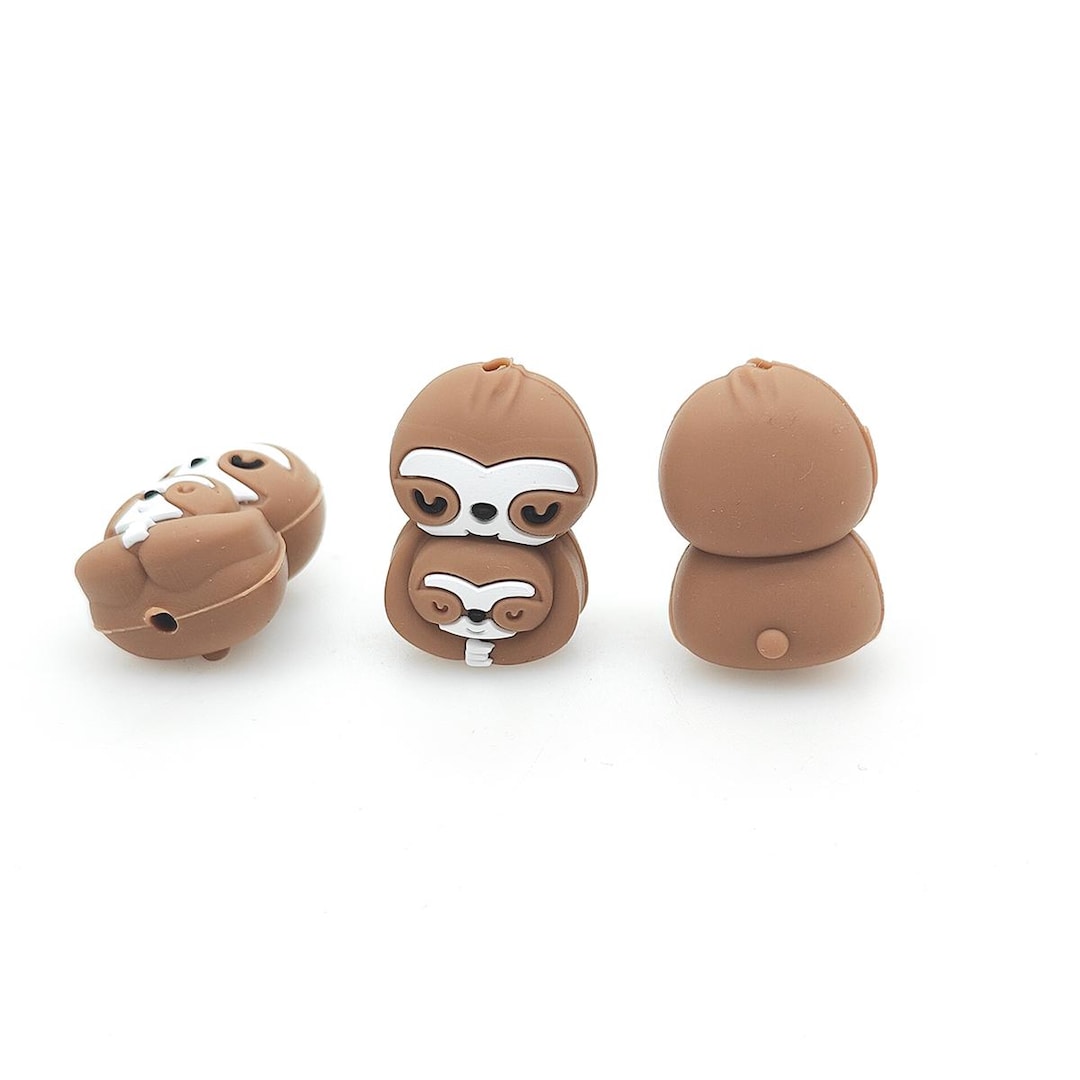 3D Sloth Focal Beads,silicone Beads Bulk,beadable Pen Bead - Etsy