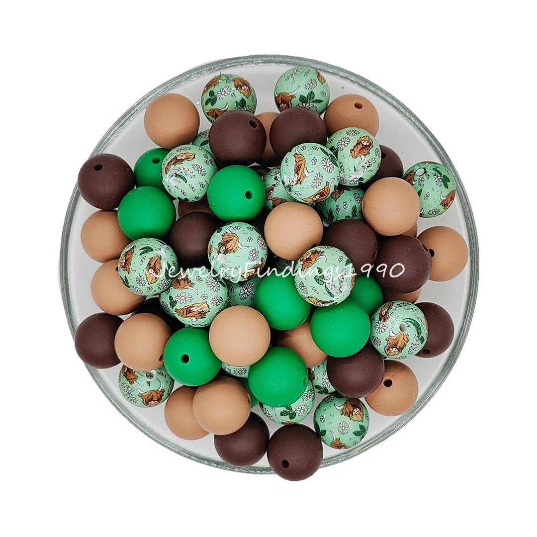 Silicone Round Beads Mix,15mm Loose Beads,charm Beads,jewelry Beads - Etsy