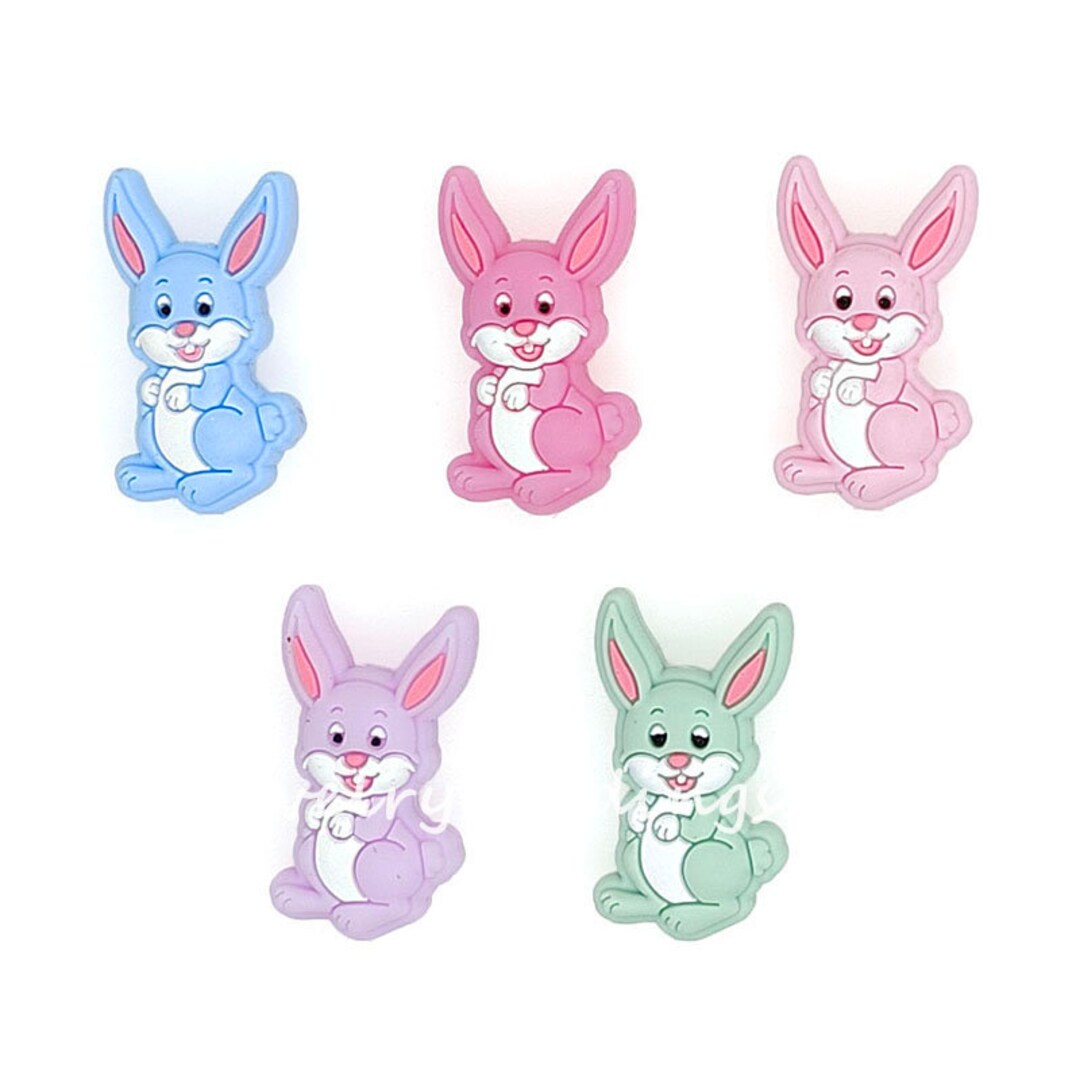 Mixed Color Rabbit Focal Silicone Beads, Bulk Silicone Beads, Craft ...